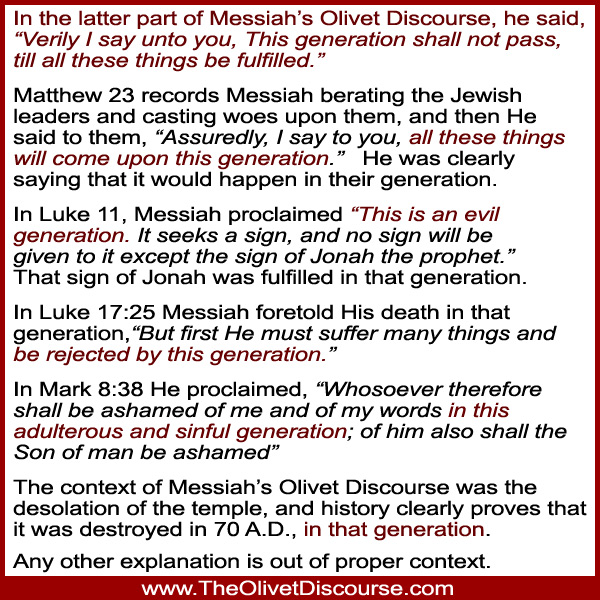 This Generation Of Matthew 24 The Olivet Discourse Decoded